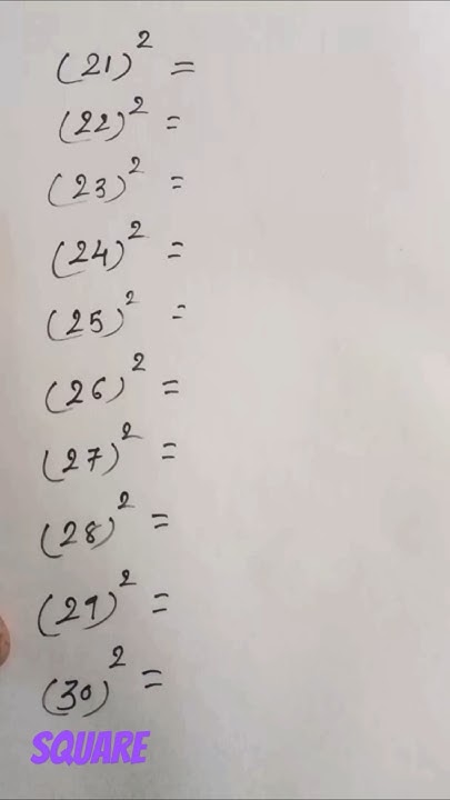 square trick- 21 to 30 square trick #square #tricks #mathstricks - YouTube