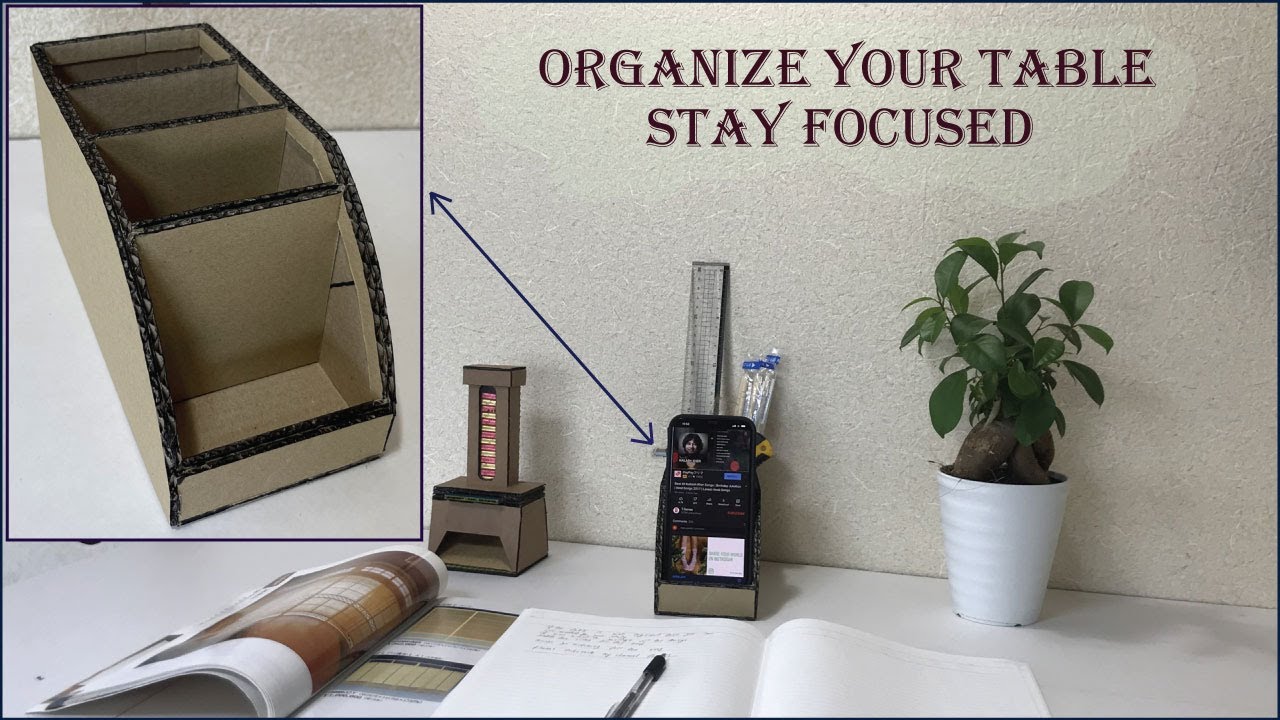 DIY Table Organizer || Cardboard Organizer - YouTube