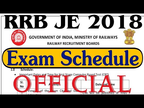 RRB JE 2018 Important Dates and Time for First Stage Exam (CBT) - YouTube