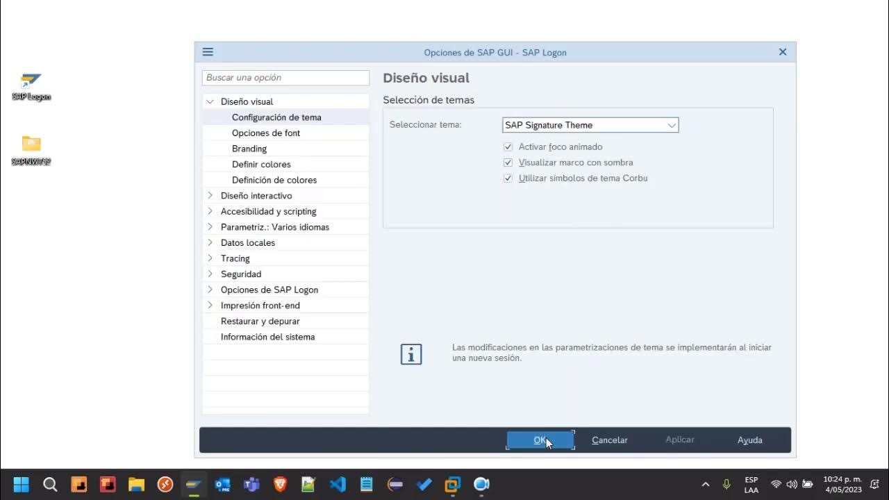 CAMBIAR TEMA EN SAPGUI EN SAP - YouTube