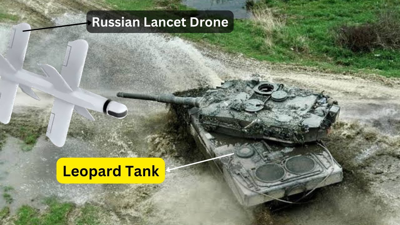Russian lancet kamikaze drone destroyed Ukrainian Leopard 2 Tanks - YouTube