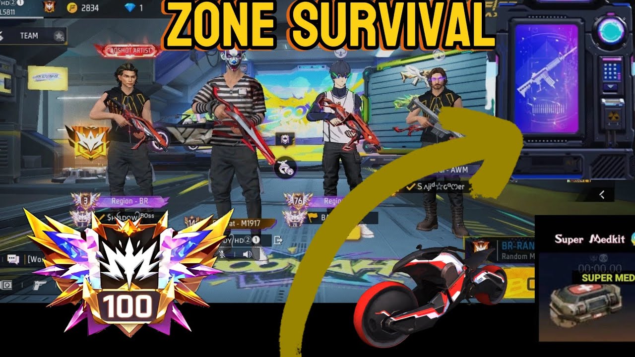 ZONE SURVIVAL WITH REGION PLAYER🥶 😎🤠#freefire #gaming #viralvideo ...