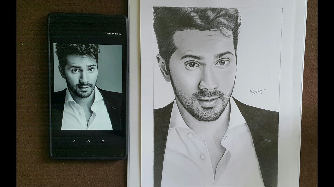 Realistic Drawing Varun dhawan - YouTube