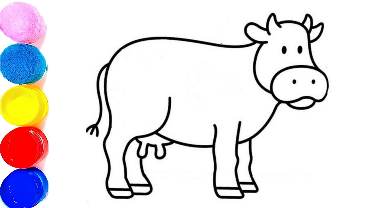 How to draw cow step by step || cow drawing easy for kids || cow ...