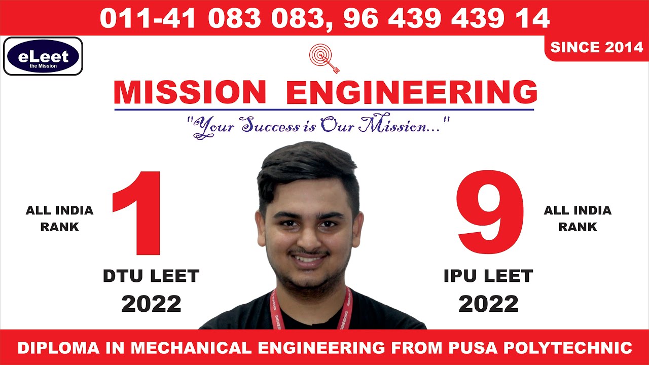 Rank 1 in DTU LEET & Rank 9 in IPU LEET | Mission Engineering Offline LEET Batch Student 2022 ...