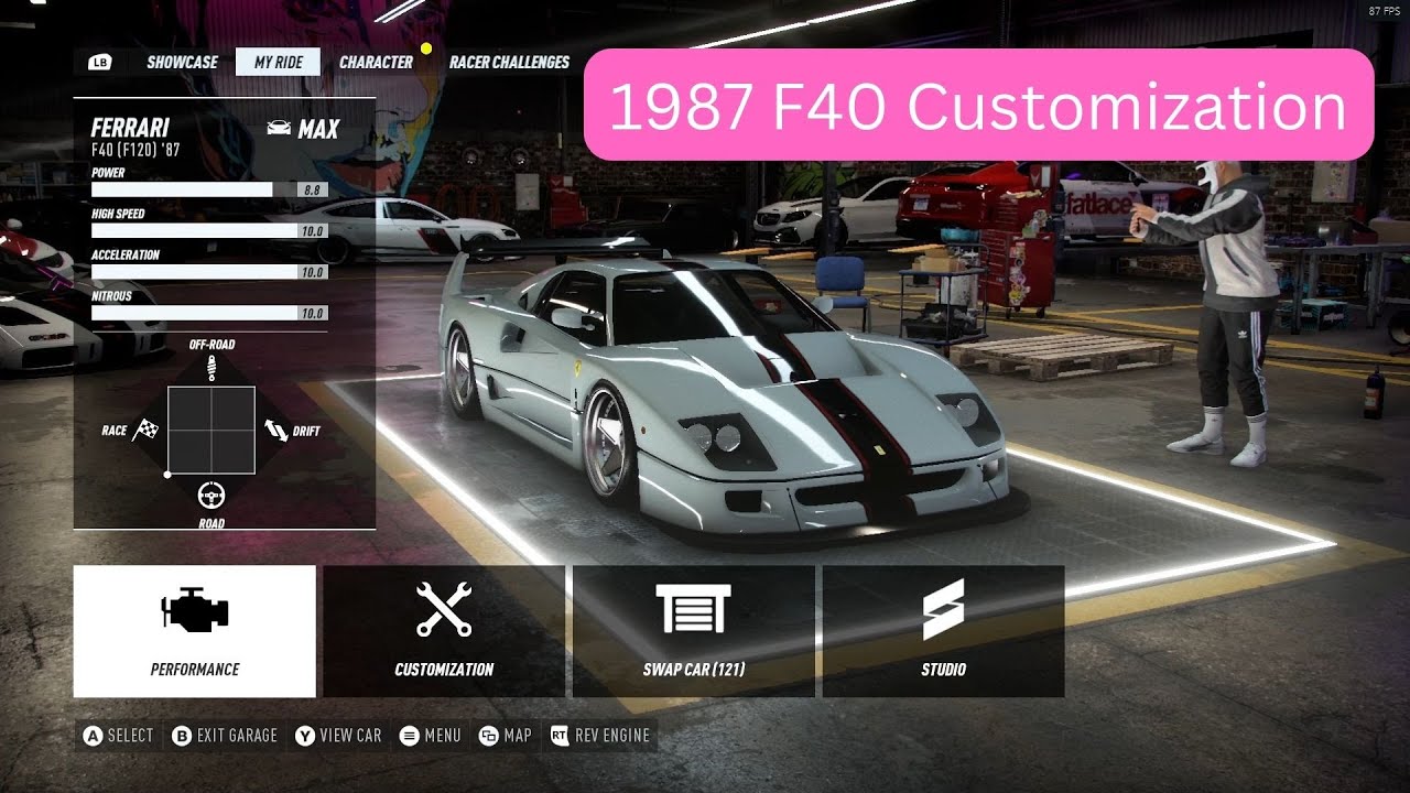 NFS Heat: 1987 Ferrari F40 Customization - YouTube