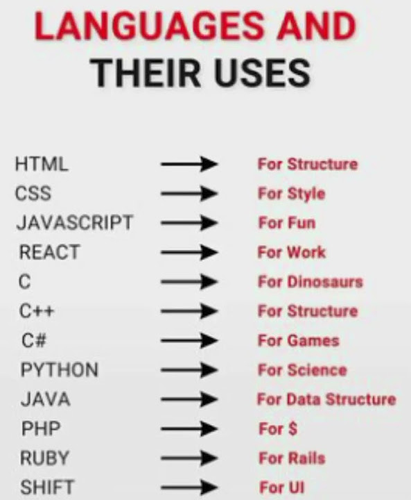 Languages And Their Uses 👈coding Programming Programminglanguages Short Youtube