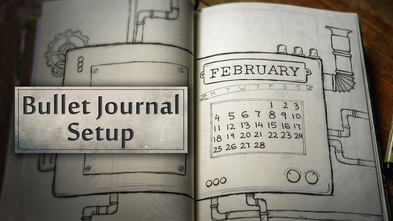 STEAMPUNK | February Bullet Journal Setup - YouTube