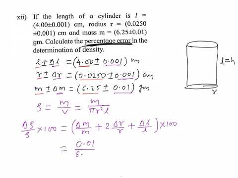 Unit and Dimension: if the length of a cylinder is l = (4.00 +- 0.001 ...