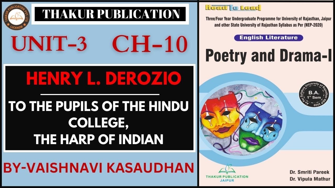 Henry L. Derozio | Poetry and Drama | English | Unit 3 Chapter 10 | BA ...