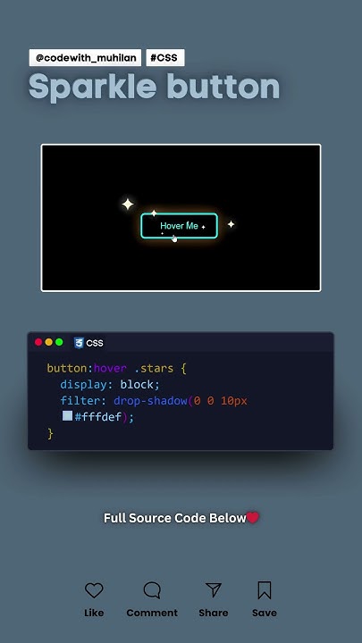 Sparkle Button Codewith Muhilan Css Coding Youtube