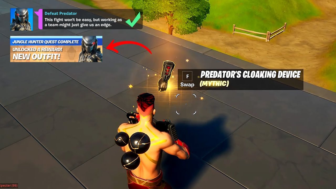 Defeat Predator - Predator Clocking Device gameplay in Fortnite - YouTube