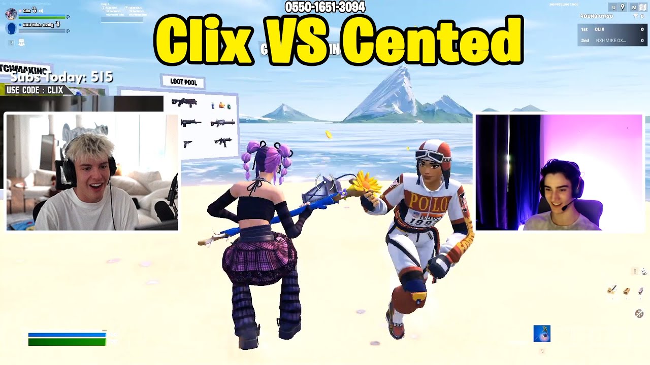 Clix VS Cented 1v1 TOXIC Speed Realistic PvP! - YouTube