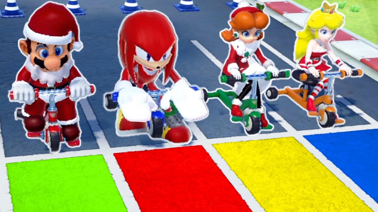 Super Mario Party Minigames - Mario Vs Knuckles Vs Daisy Vs Peach ...