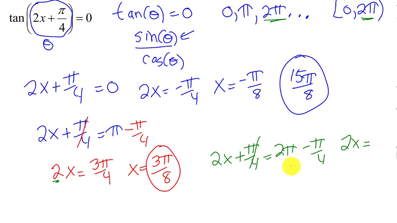 Trig Equation Tan 2x pi 4 0 YouTube trig-equation-tan-2x-pi-4-0-youtube