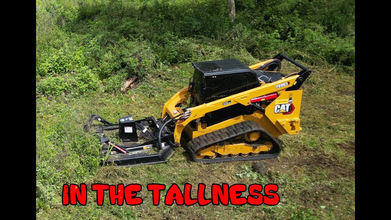 CAT 289D3 tall grass mower goodness - YouTube