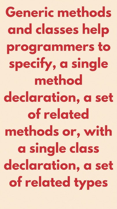 Why are generics used in Java Programming - YouTube