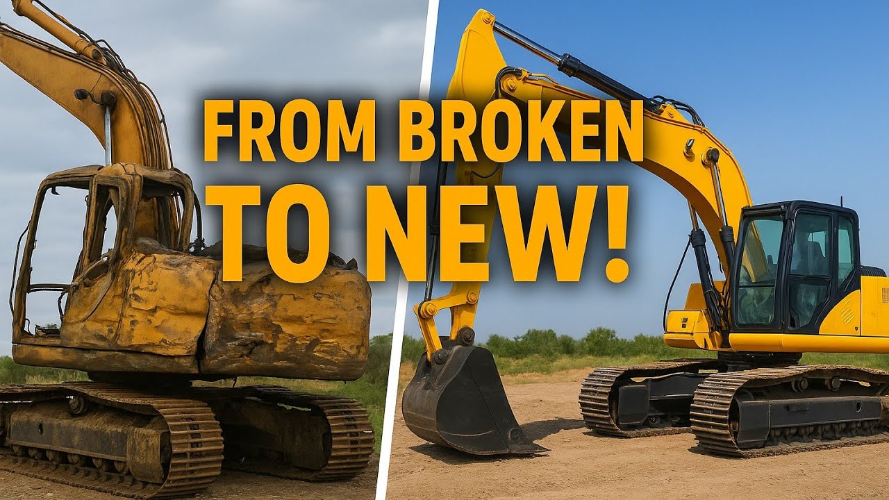 Complete Excavator Body Restoration – From Broken to Like New - YouTube