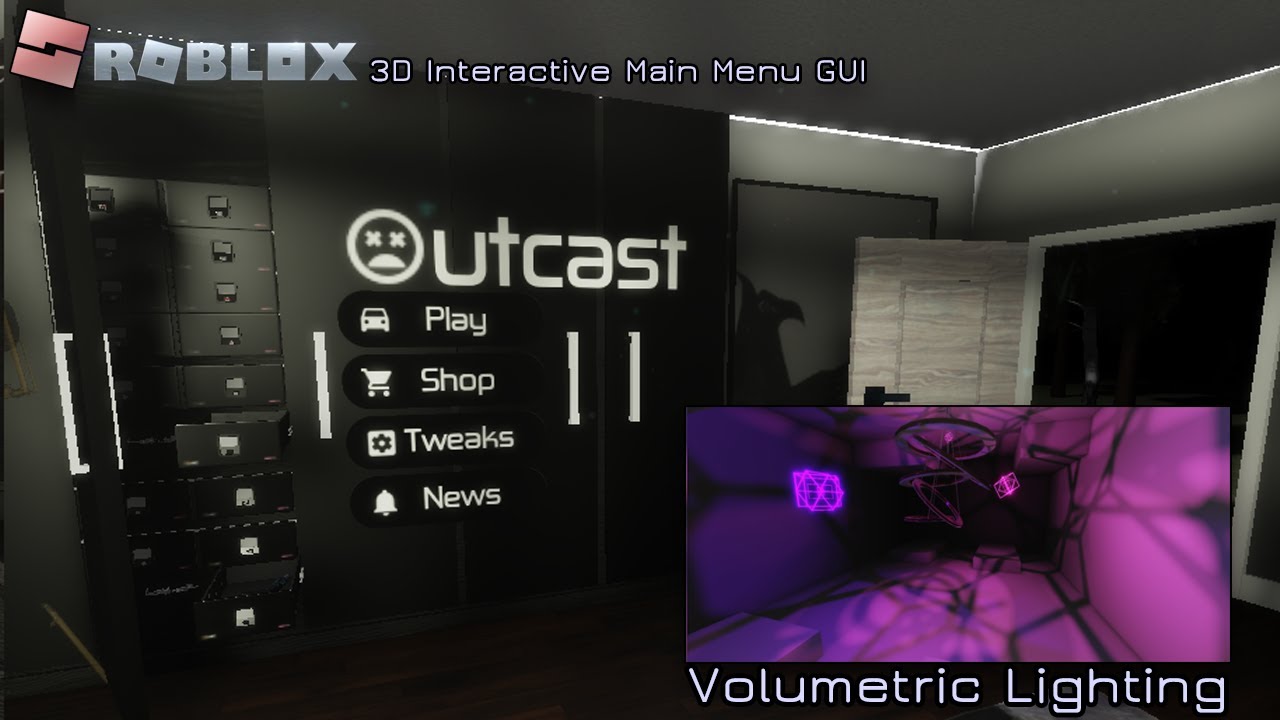 Roblox 3D Interactive Main Menu GUI v1 + Volumetric Lighting - YouTube