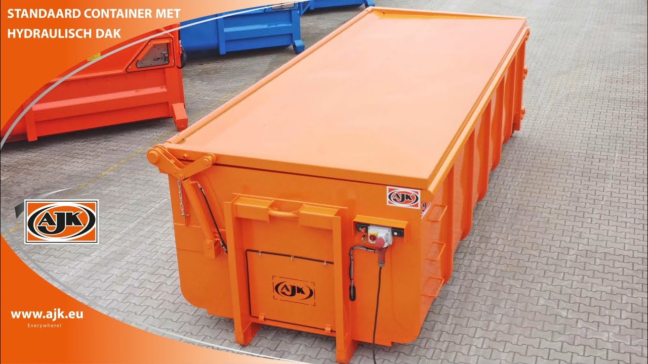 AJK STANDARD CONTAINER WITH HYDRAULIC ROOF - YouTube