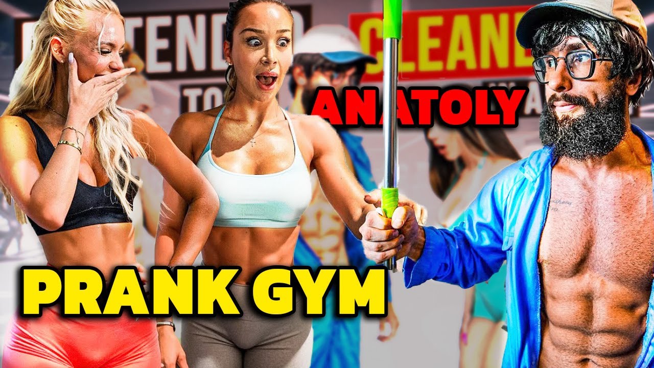 CRAZY CLEANER shocks GIRLS in a GYM prank Aesthetics in Public_ ANATOLY - YouTube