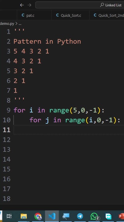 Pattern 12 Program In Python Python Pythonprogramming Interview Placement