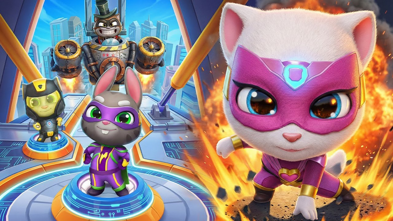 TALKING TOM HERO DASH 2025–NEW HERO BECCA 🆚 ROY BOSSES!💥EPIC ANGRY ANGELA BATTLE & WALKTHROUGH ...