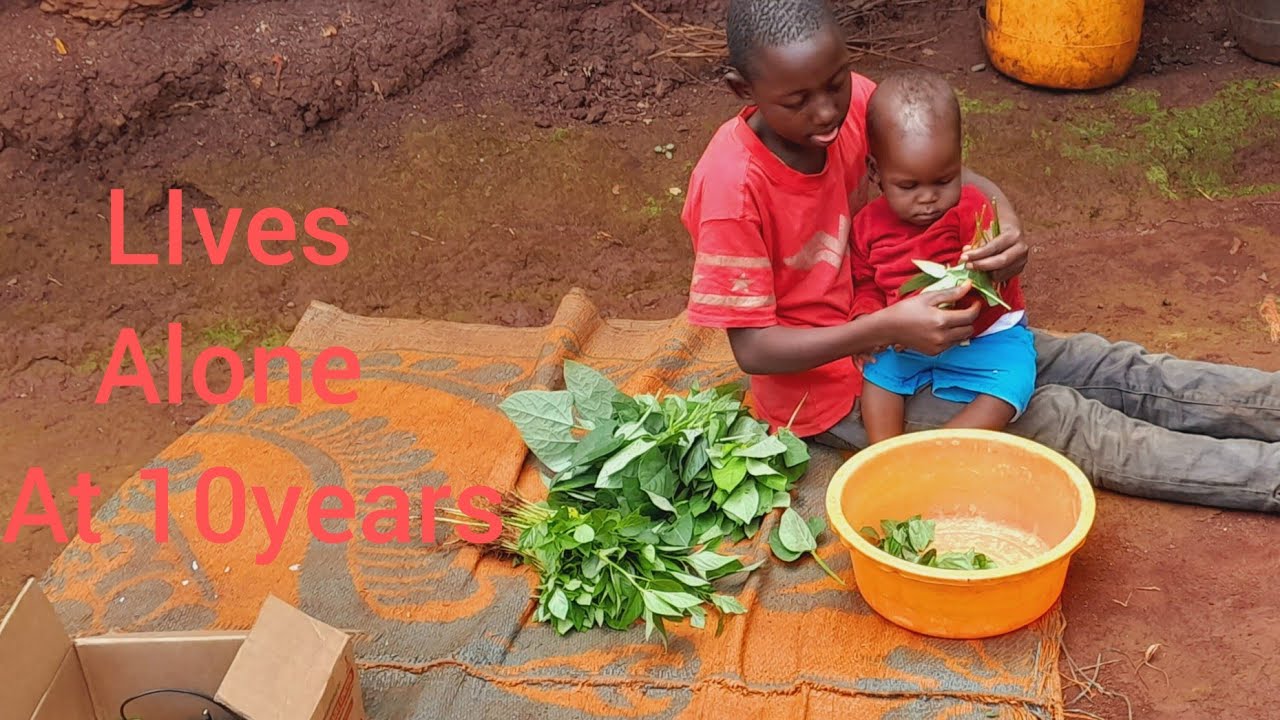 10 years old girl lives alone in the village and take care of home in ...