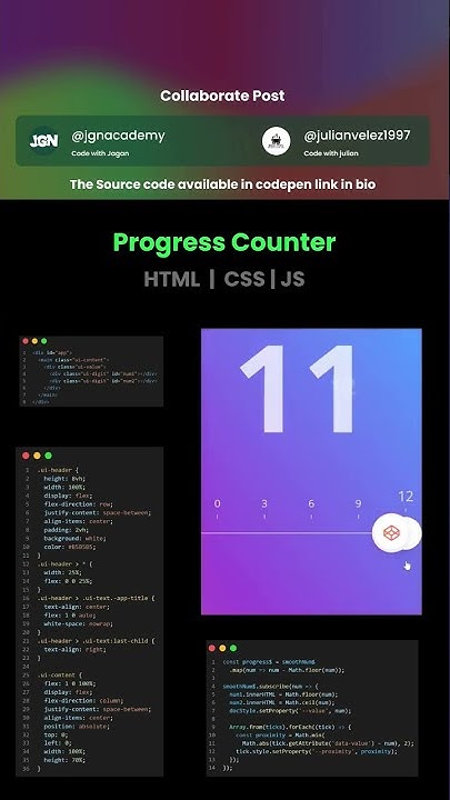 progress counter #html #css #css3 #coding #shorts #software #programming #code #htmlcss - YouTube