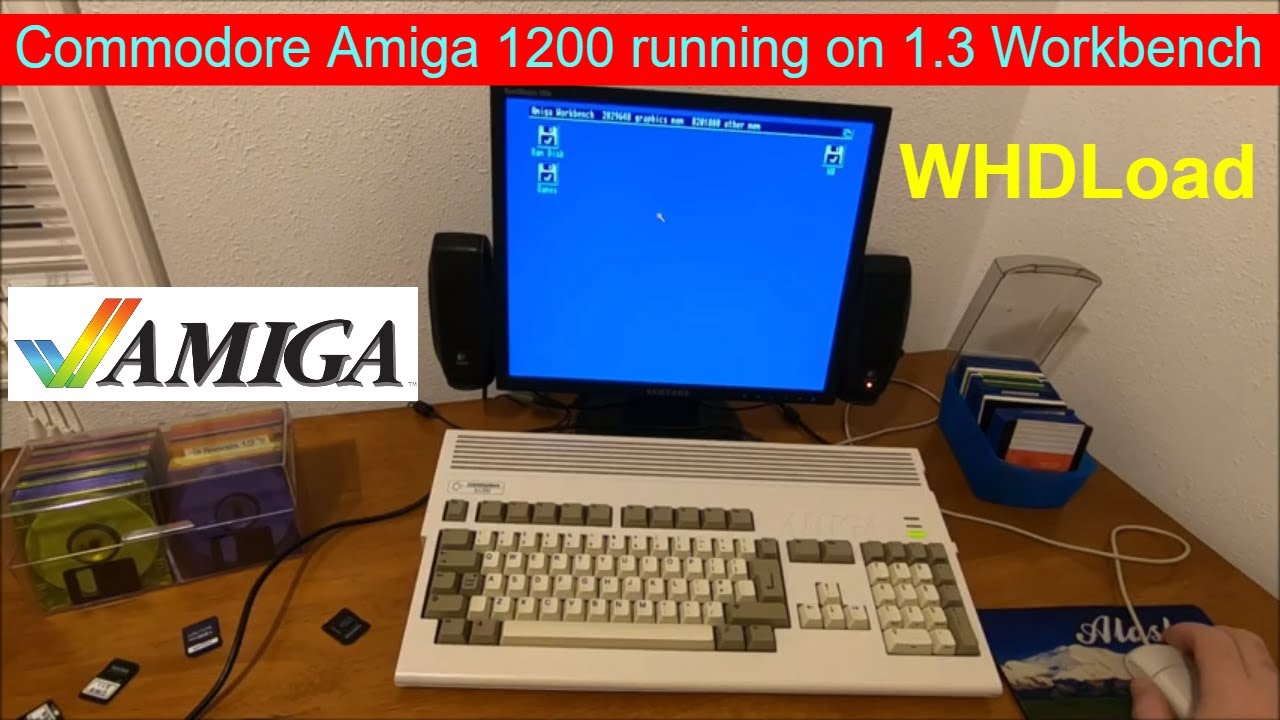Commodore Amiga 1200 running WHDLoad on 1.3 workbench it's pretty cool ...