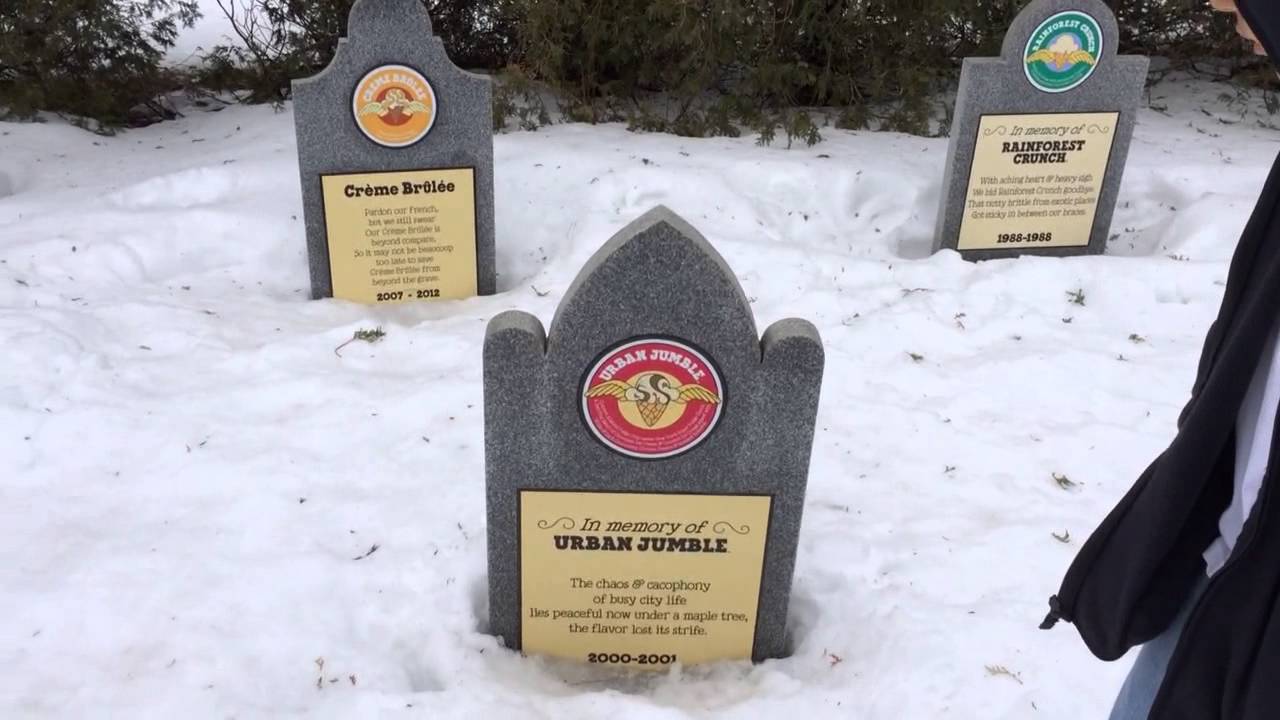 Ben & Jerry ice cream graveyard - YouTube