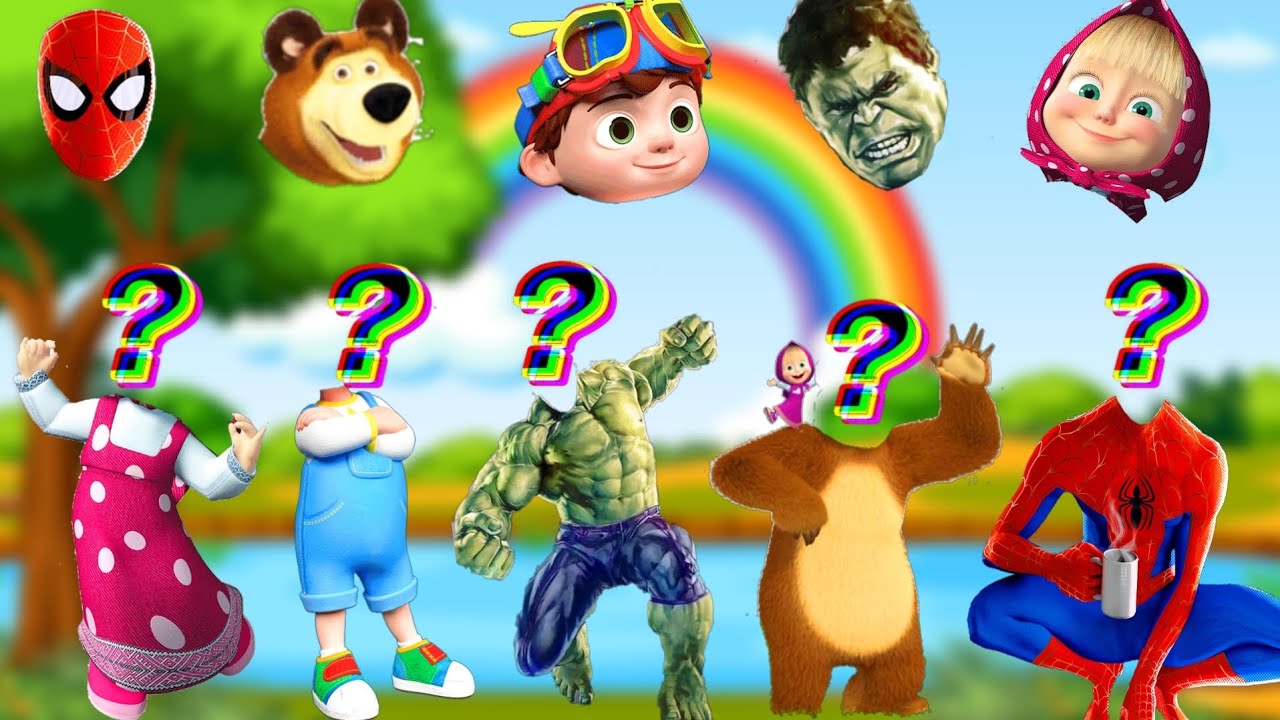 Masha and the Bear | Wrong heads | Video for kids |Match the heads ...