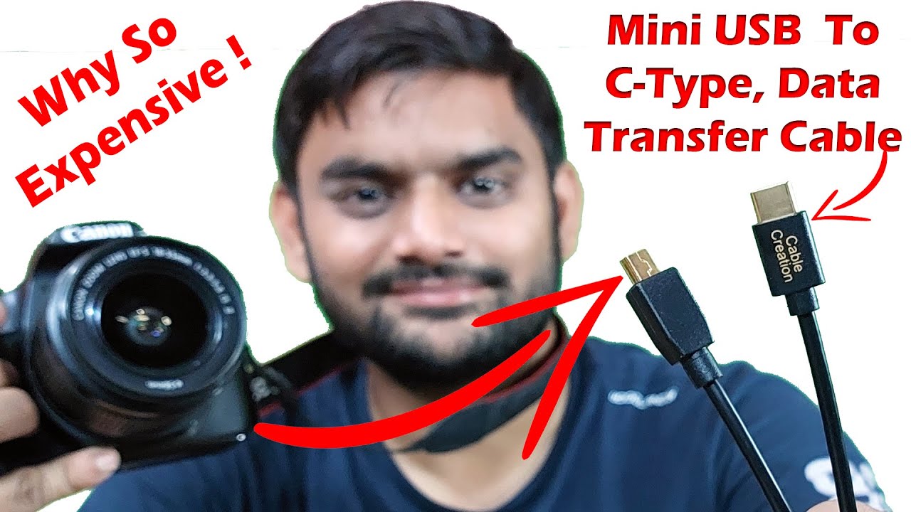 Mini USB to C Type Cable Review | DSLR Camera Mini USB to USB-C Cable ...