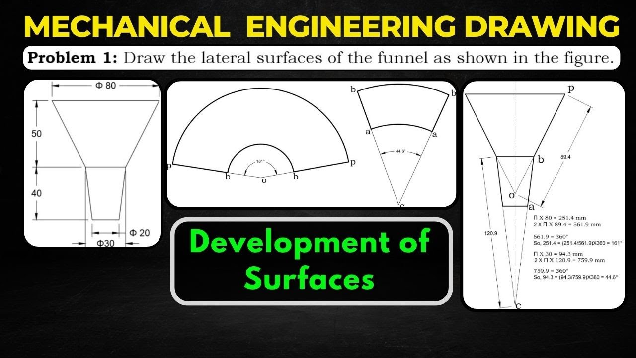 Funnel Surface Development | Problem 1 | Plate 2 @amadergyantechnical ...