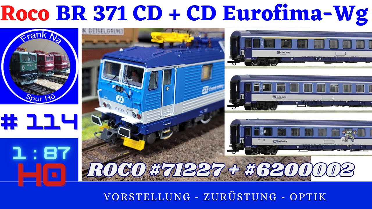 Roco #71227 RH 371 CD + Roco #6200002 CD Wagen - YouTube