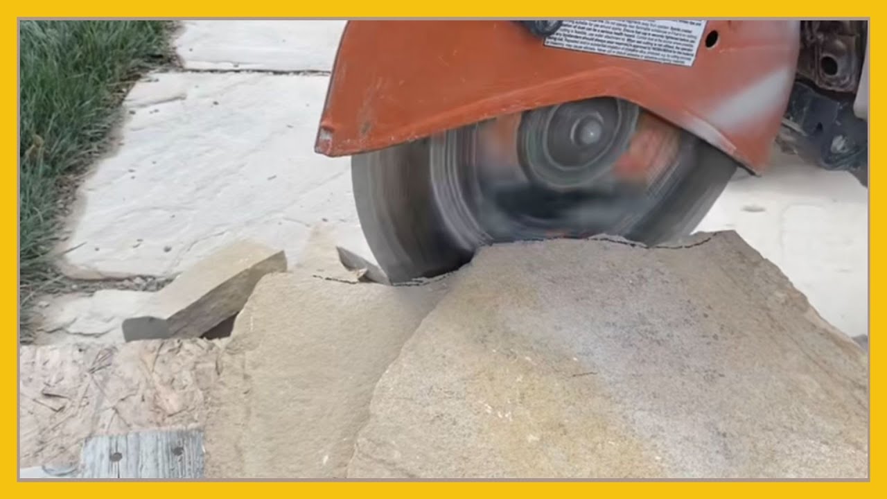 How to cut flagstone DIY cutting and trimmming Flagstone . PART #2 ...