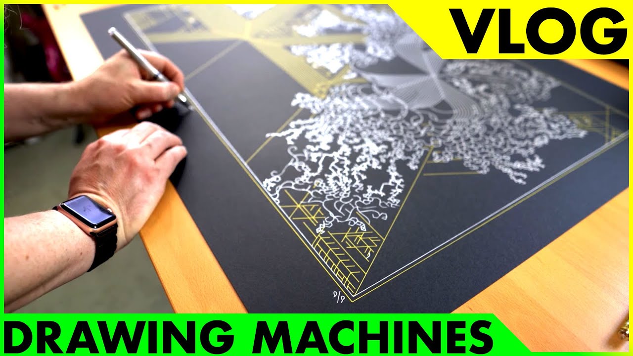 Pen plotting on the SE/A1 AxiDraw Drawing Machine | Vlog #021 - YouTube