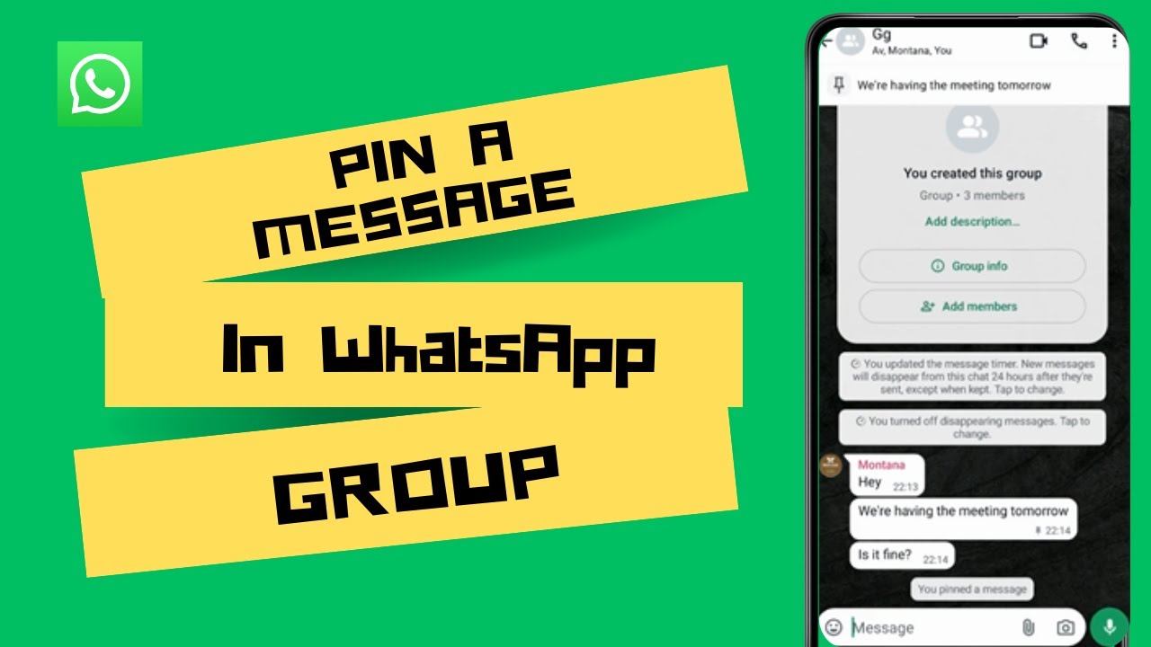 How To Pin A Message In WhatsApp Group - YouTube
