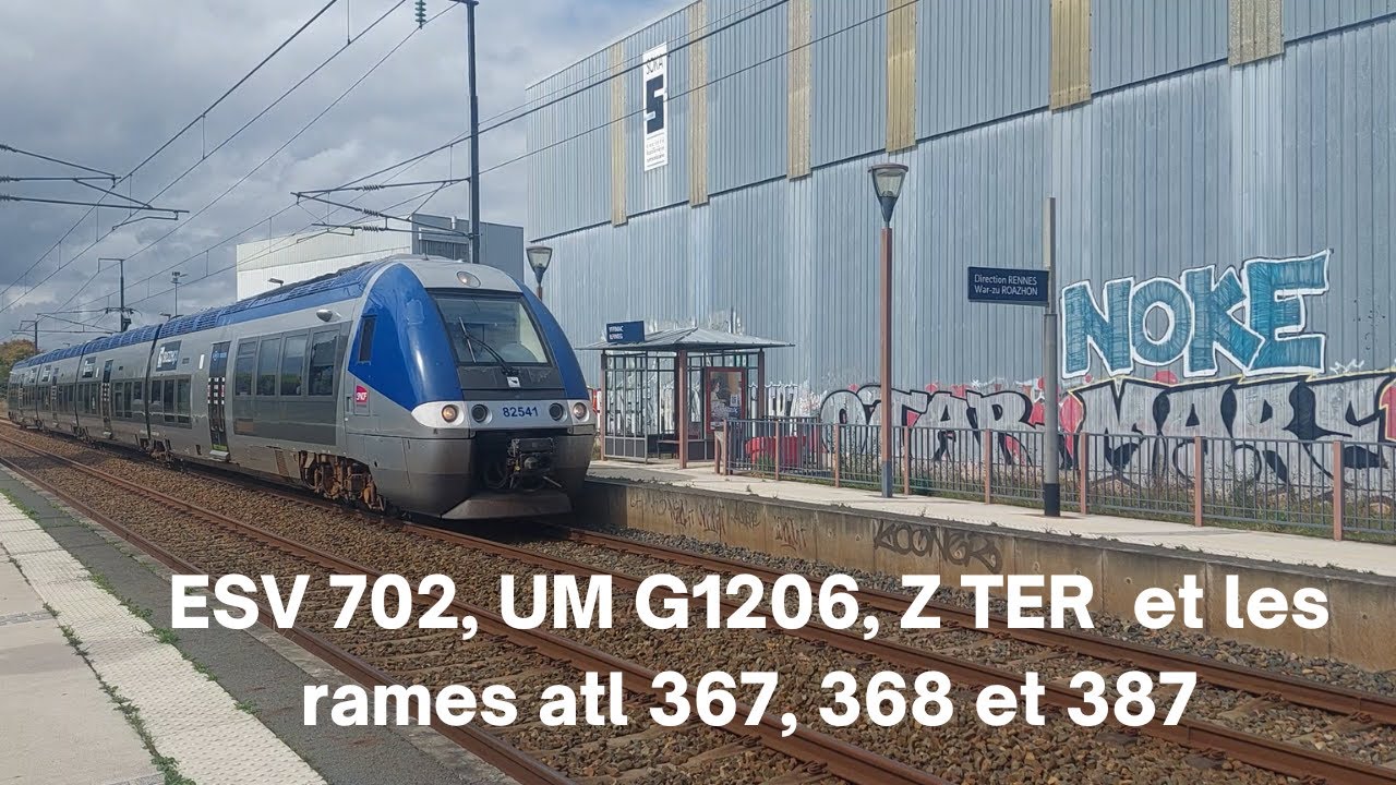 Spot en bretagne#158, ESV 702, UM G1206, Z TER et les rames atl 367 ...