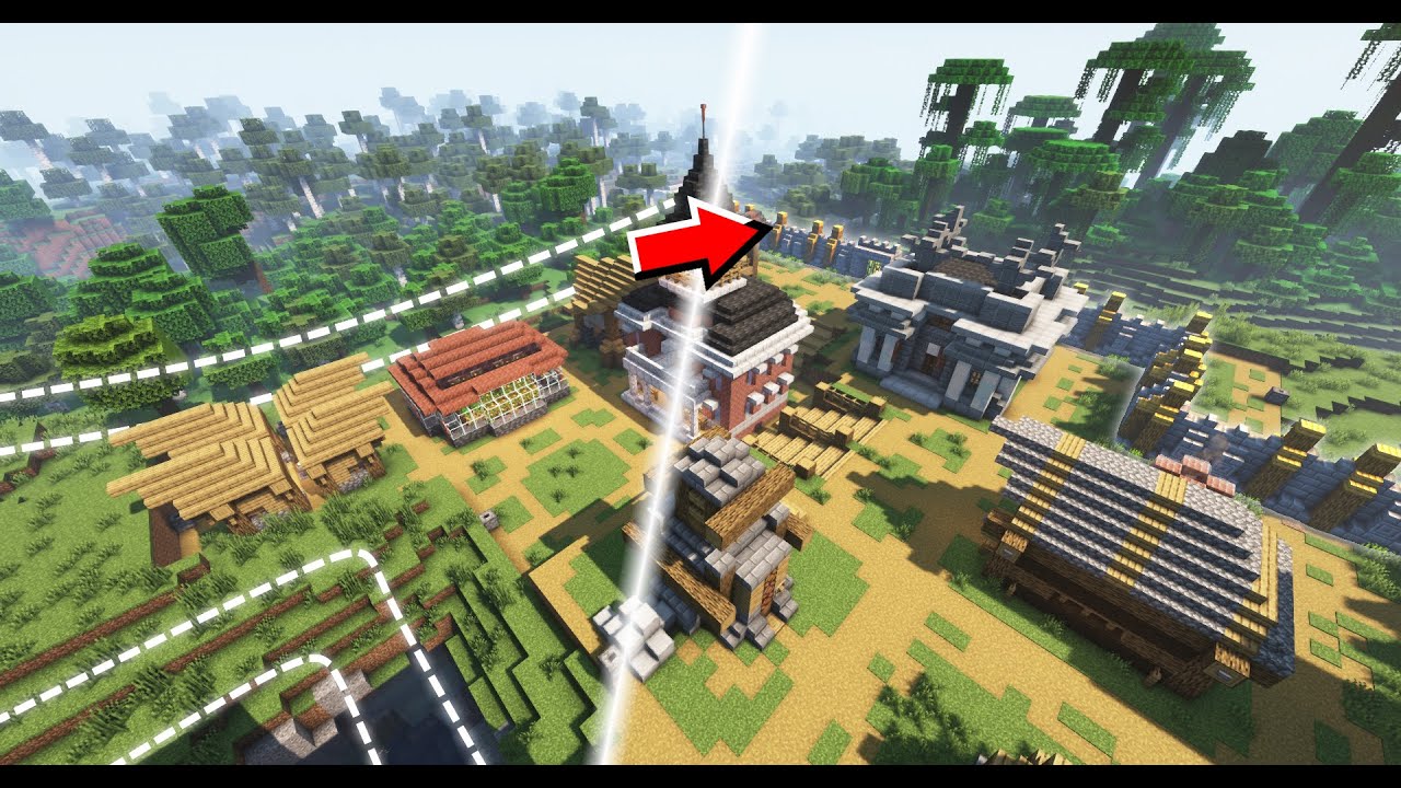 I built walls around my New in Town settlement in Minecraft - YouTube