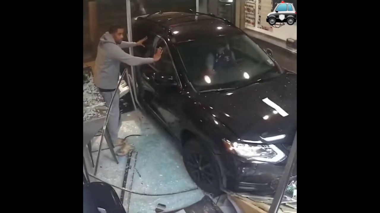 Car Crashes into Building - YouTube