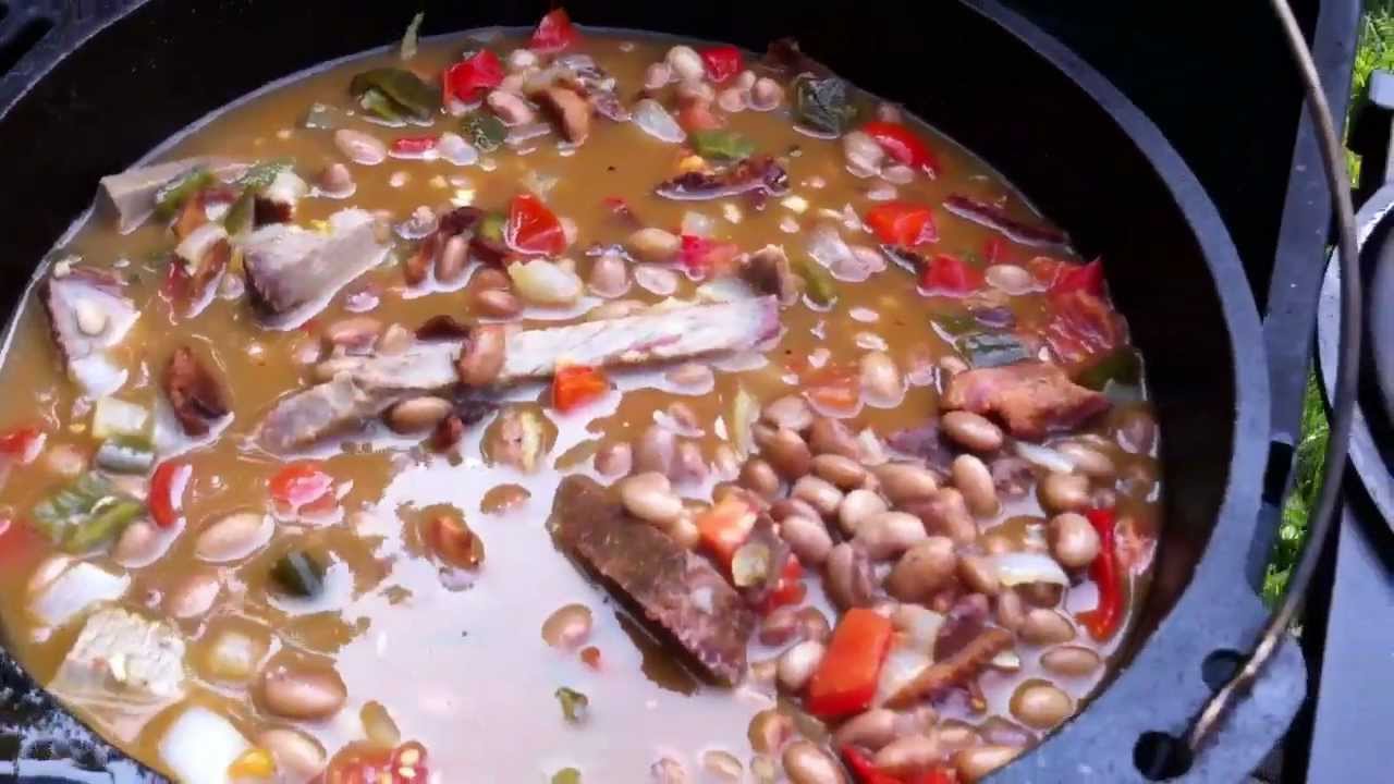 Chicken, Steak, Pork & Redneck beans starting - YouTube