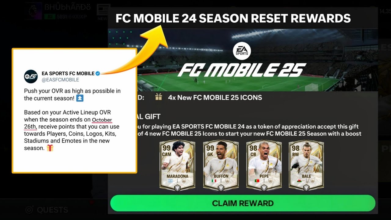 FC MOBILE 24 SEASON RESET DATE CONFIRMED BY EA 😥 NEW ICONS GIFT PACKAGE ...
