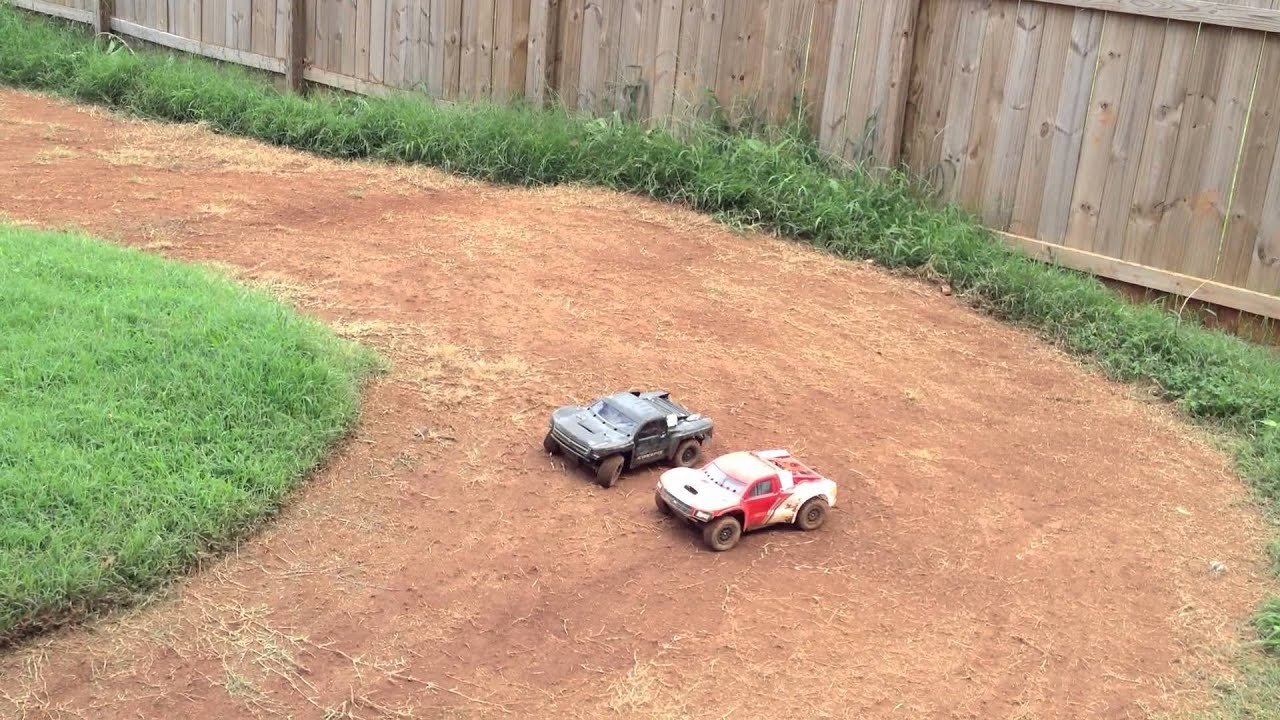 8 - Homemade Short Course RC Track - LOSI SCTE battle - YouTube