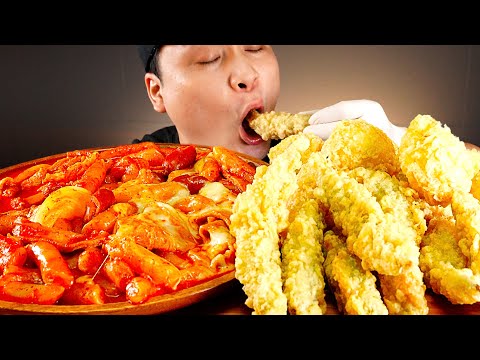 같이 먹으면 더 맛있는 엽기떡볶이와 고추튀김, 계란튀김 먹방~!! 리얼사운드 ASMR Mukbang(Eating Show)