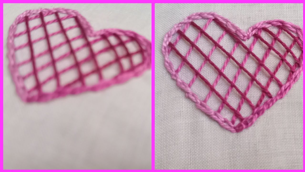 Hand embroidery/day12/easy heart♥ embroidery ll beginners embroidery ...