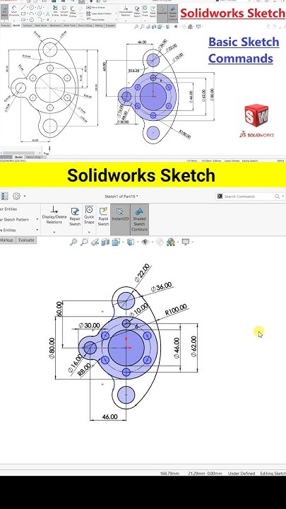 Solidworks Sketch Exercise #solidworkstutorial #cadcamtutorials - YouTube