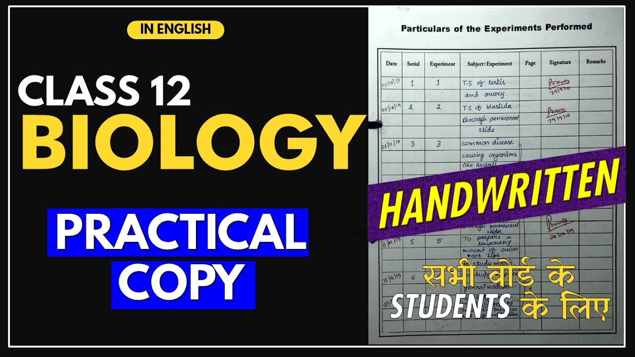 BIOLOGY Practical COPY Class 12th 2024🔥 BIOLOGY Practical File 🔥जल्दी ...