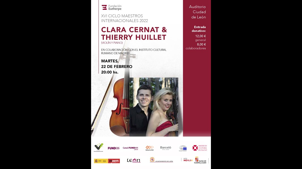 CLARA CERNAT & THIERRY HUILLET (violín y piano) XVI Ciclo Maestros ...