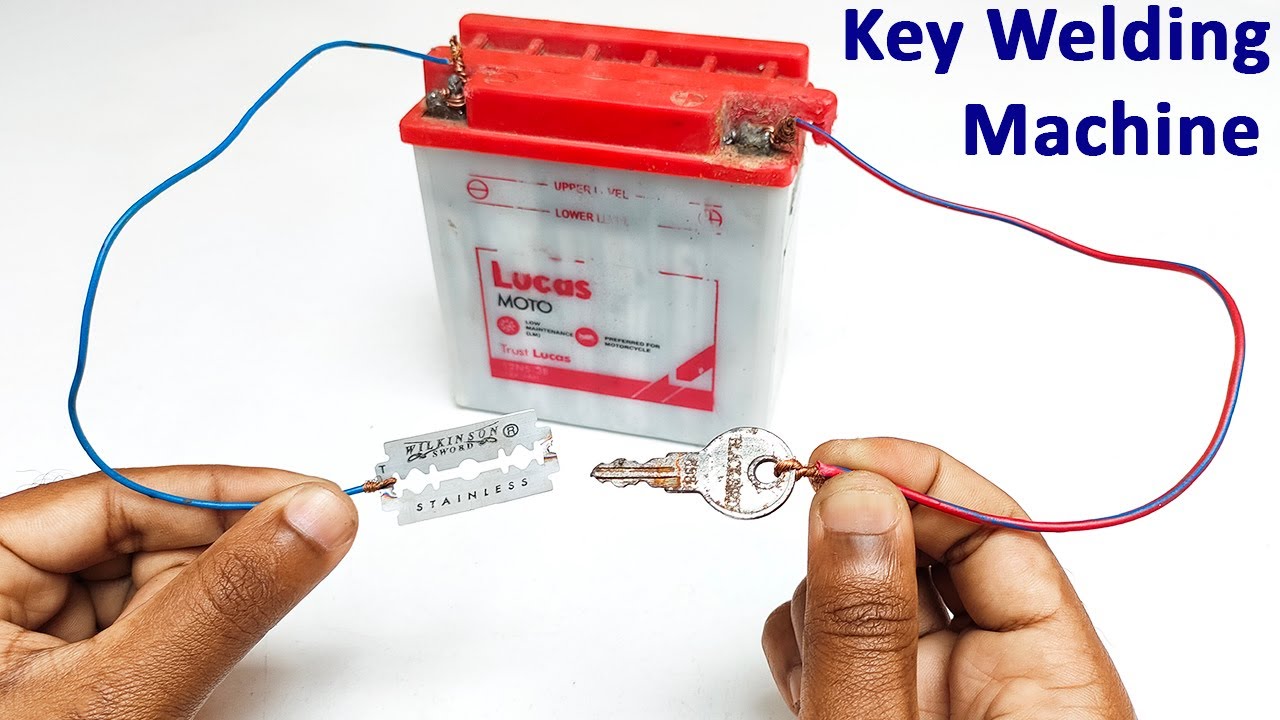 How To Make Simple Keys Welding Machine At Home With Battery | Diy 12V ...
